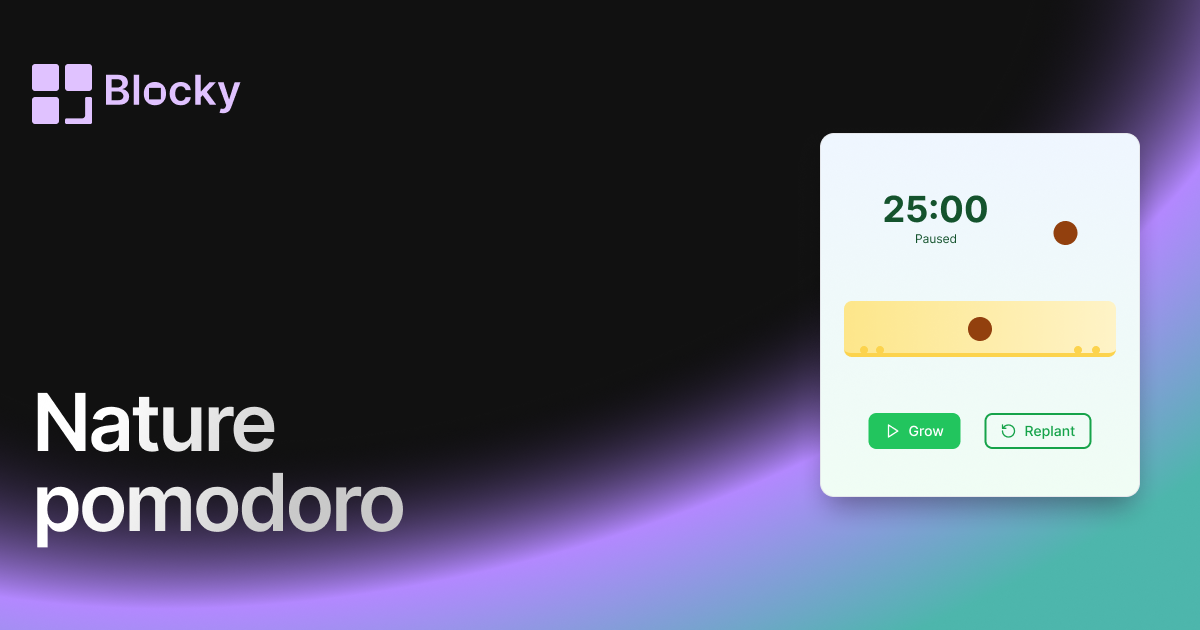 Nature Pomodoro for Notion – Widget Editor