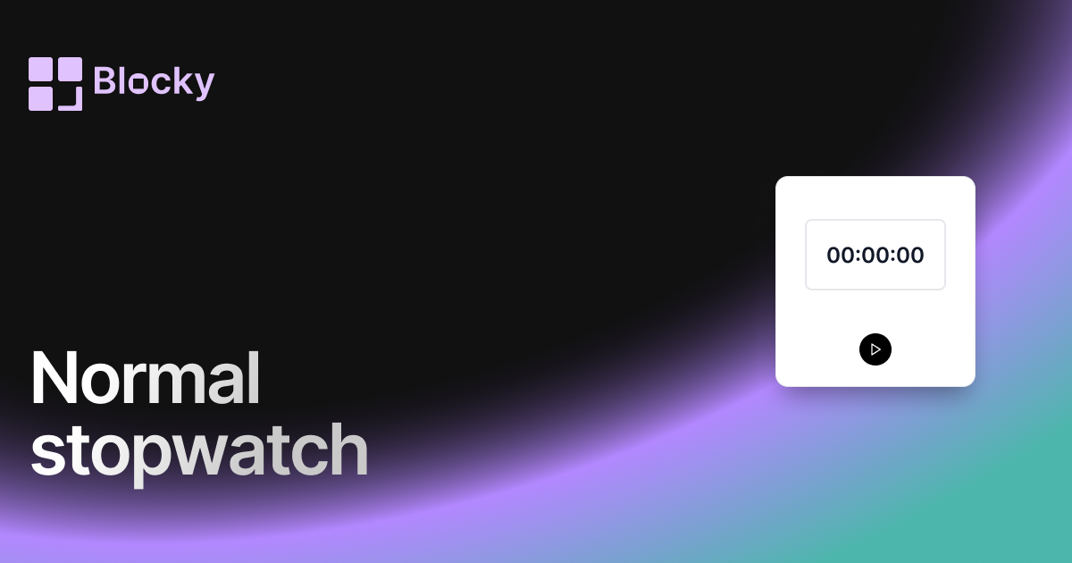 Normal Stopwatch for Notion – Widget Editor