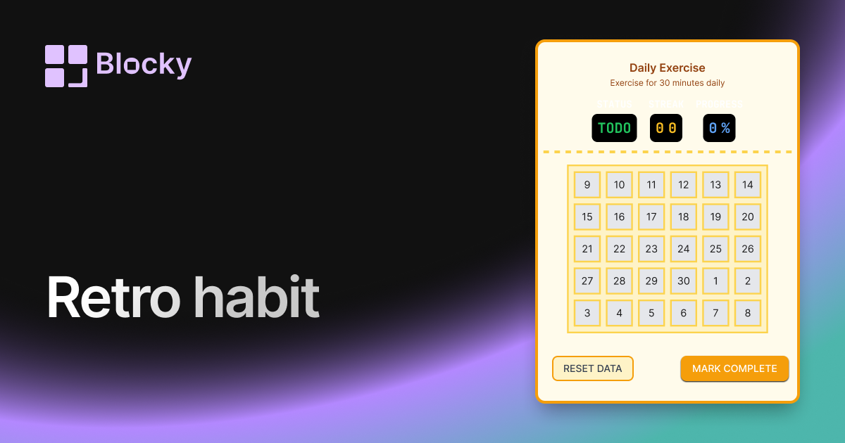 Retro Habit Tracker for Notion – Widget Editor