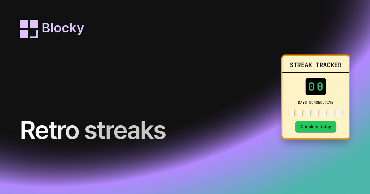 Retro Notion Streak Tracker for Notion – Widget Editor