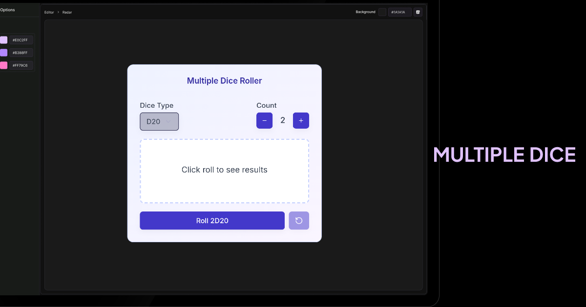 Multiple Dice Roller for Notion – Widget Editor