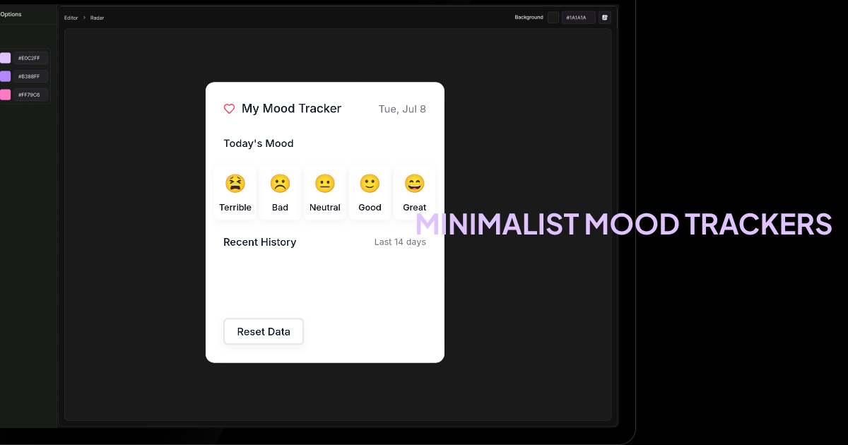Minimalist Mood Tracker for Notion – Widget Editor