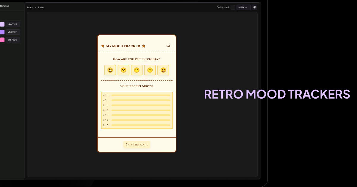 Retro Mood Tracker for Notion – Widget Editor