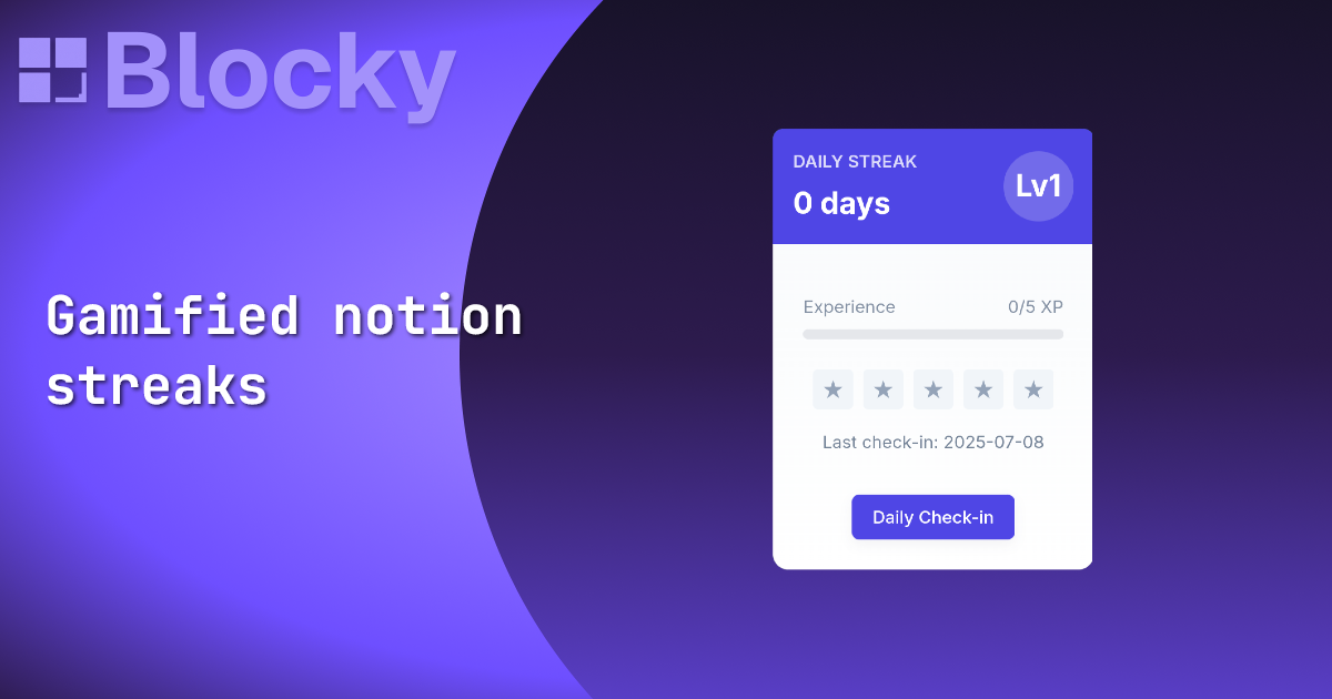 Gamified Notion Streaks for Notion – Free Custom Widget by Blocky