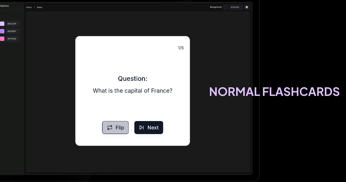 Normal Flashcards for Notion – Widget Editor
