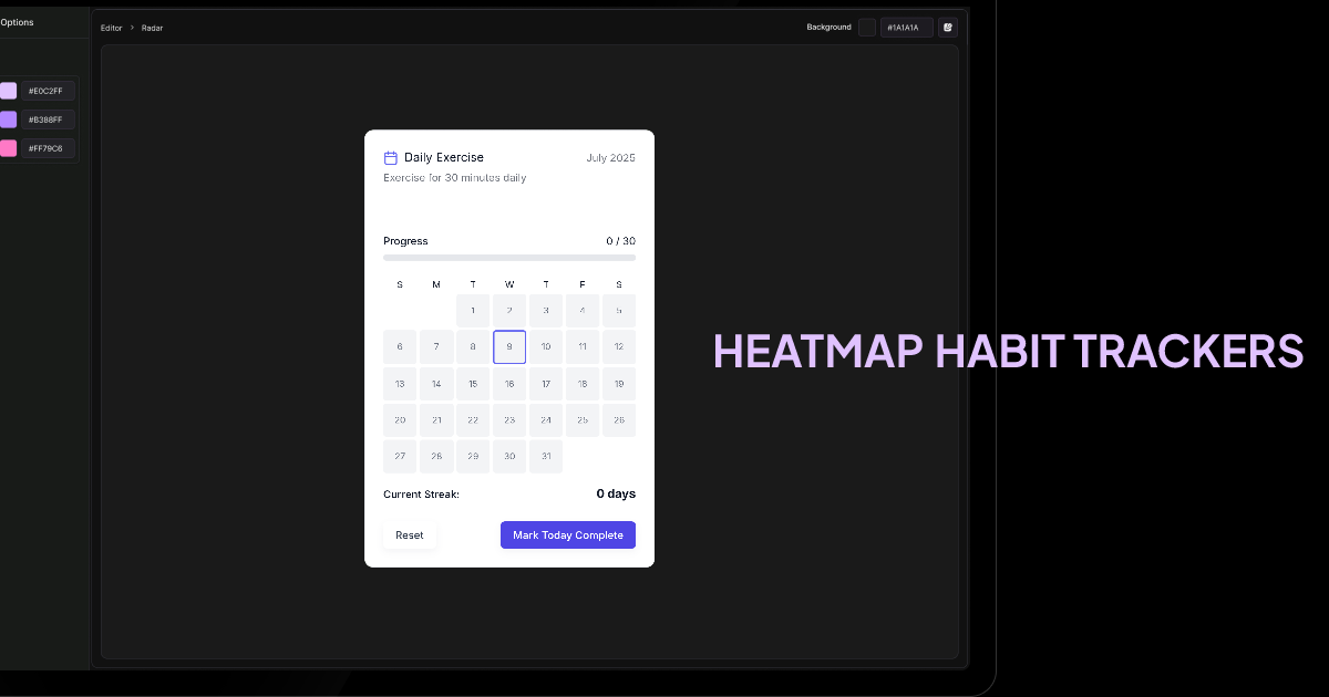Heatmap Habit Tracker for Notion – Widget Editor