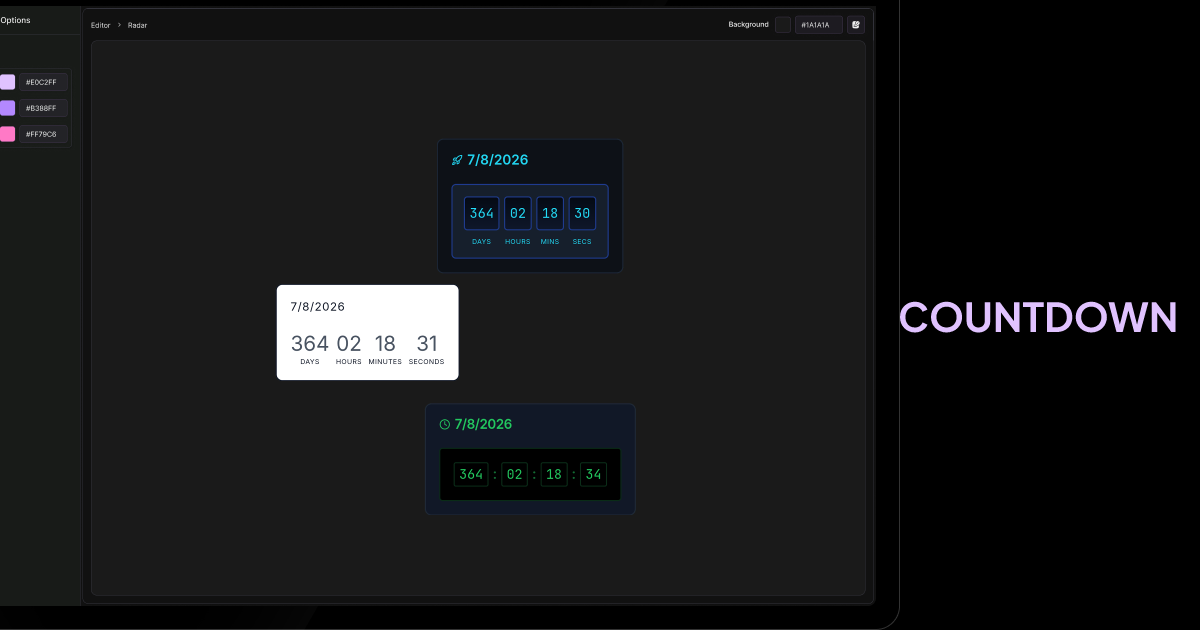 Countdown Timers for Notion – Widget Editor