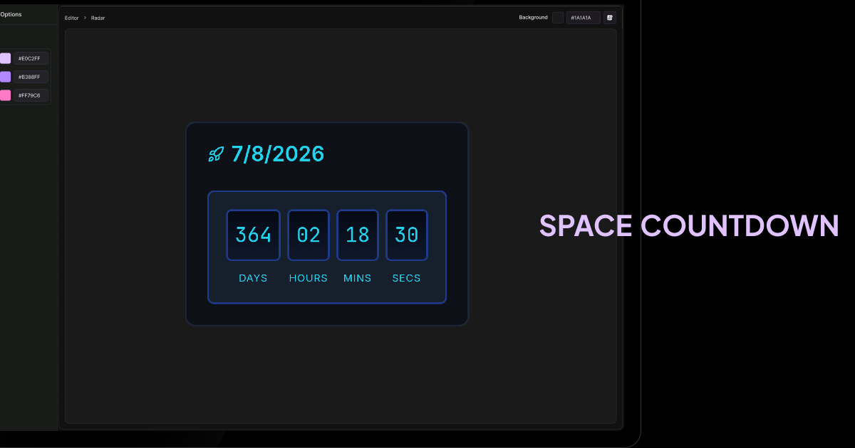 Space Countdown for Notion – Widget Editor
