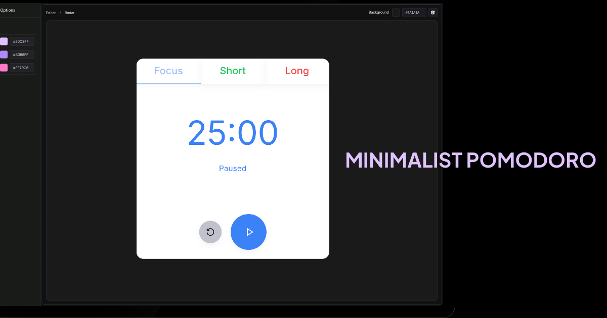 Minimalist Pomodoro for Notion – Widget Editor