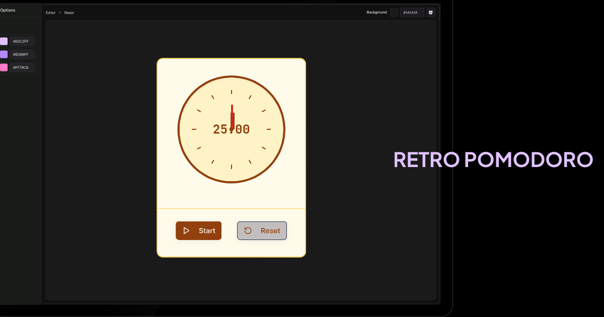 Retro Pomodoro for Notion – Widget Editor