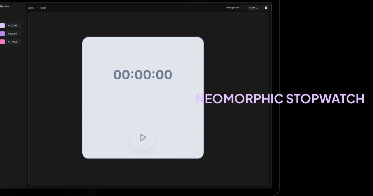 Neomorphic Stopwatch for Notion – Widget Editor