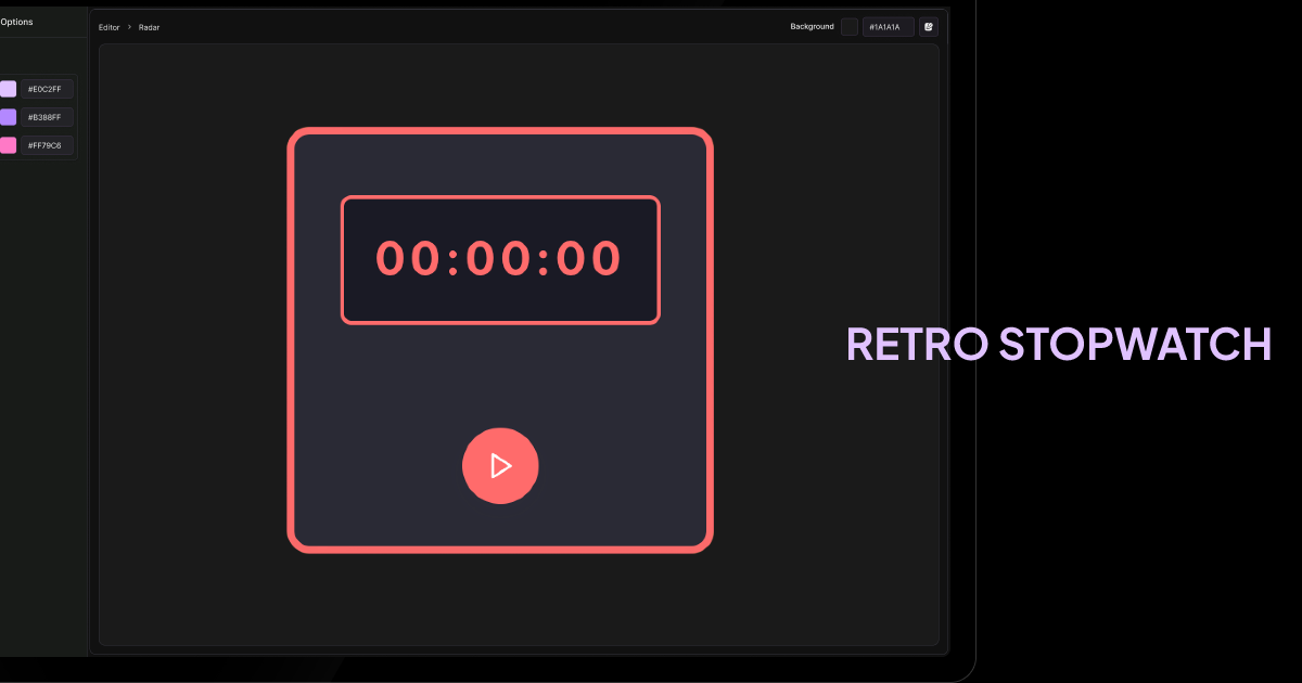 Retro Stopwatch for Notion – Widget Editor
