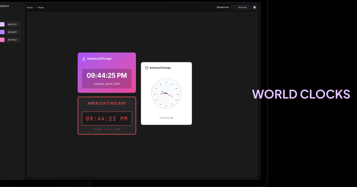 World Clocks for Notion – Widget Editor